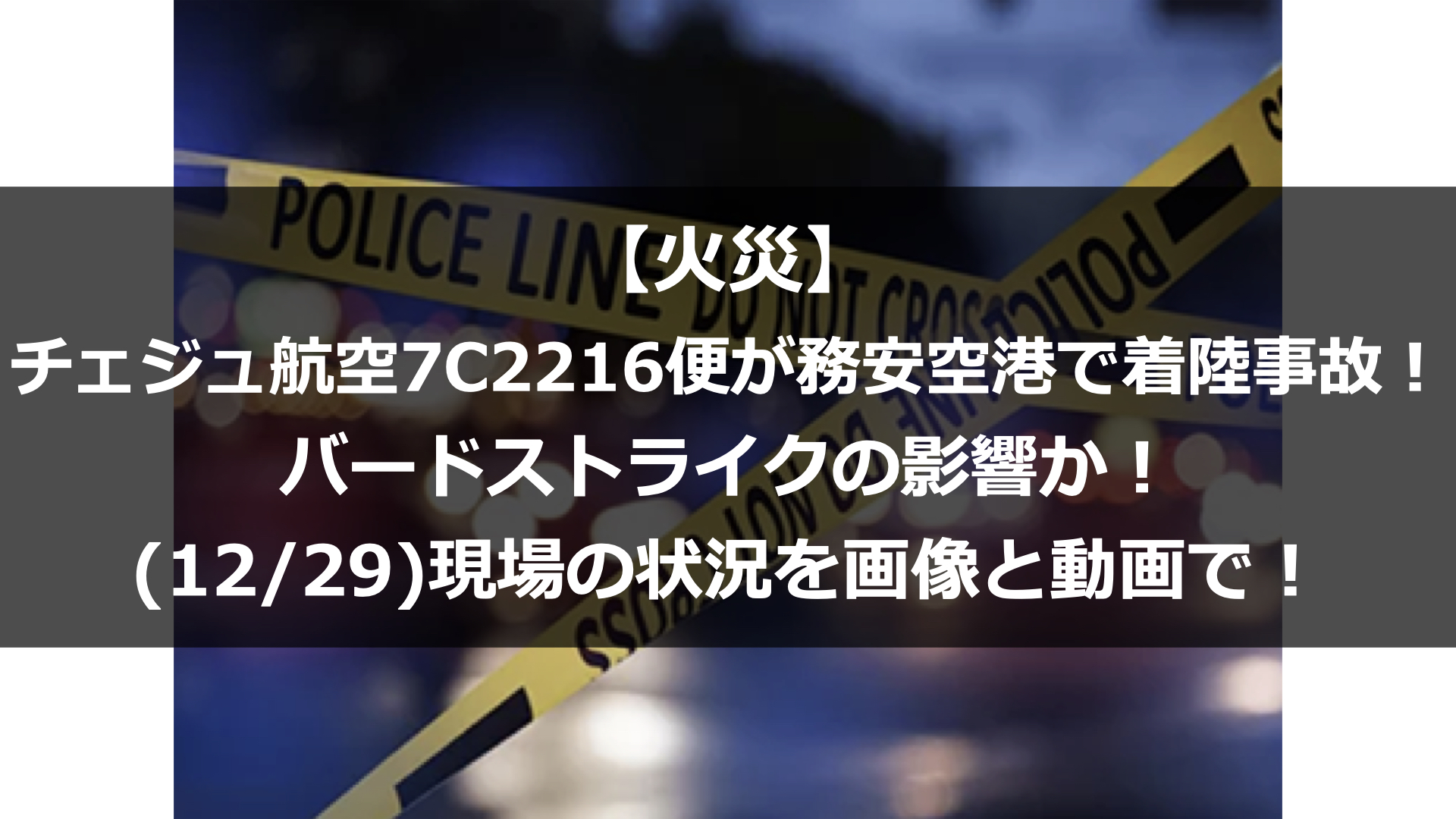 【火災】チェジュ航空7C2216便が務安空港で着陸事故！バードストライクの影響か！(12/29)現場の状況を動画と画像で！｜ゆるログ